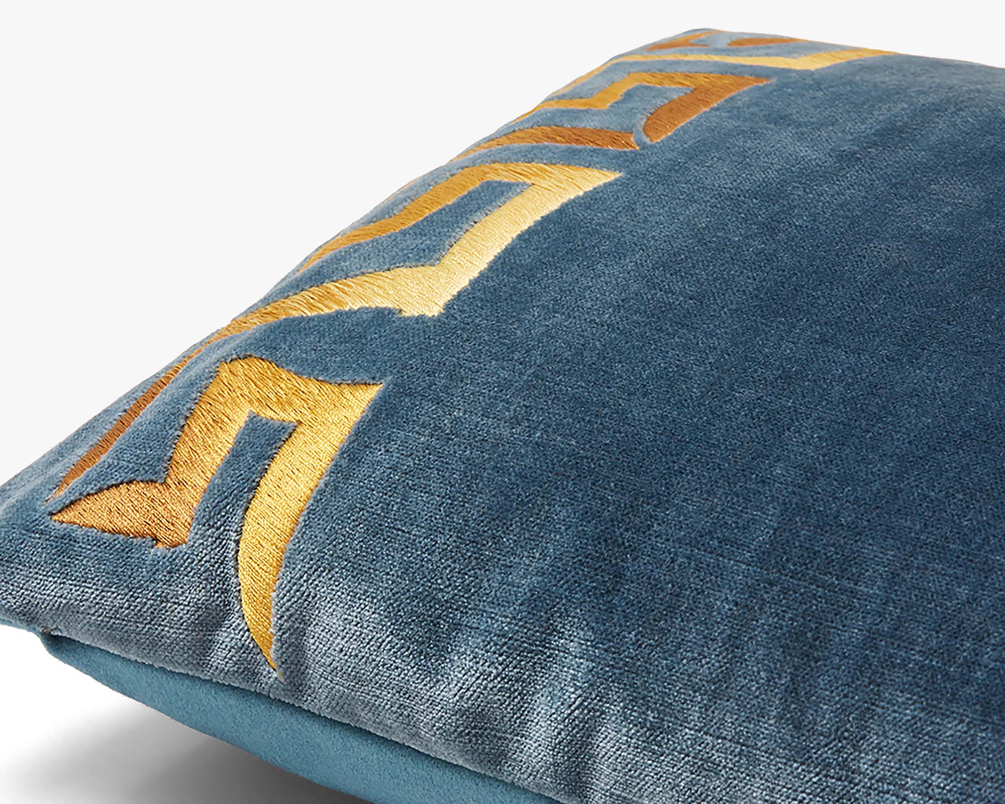 Blue Cushion - Greek Key Small