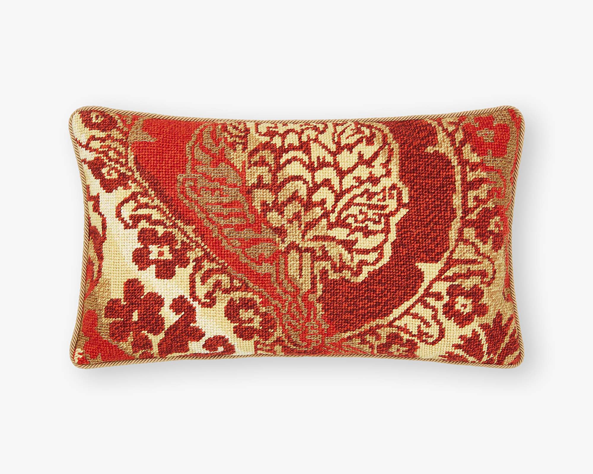 red damask cushions